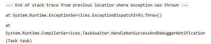 Stack Traces mais limpas em .NET/.NET Core